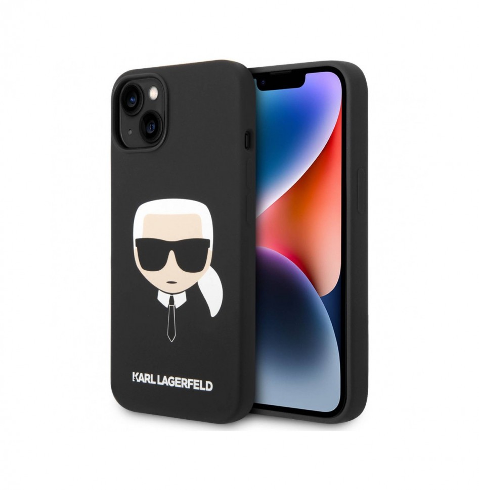 Чехол Karl Lagerfeld Liquid silicone Karl's Head Hard (MagSafe) для iPhone 14 Plus, Черный