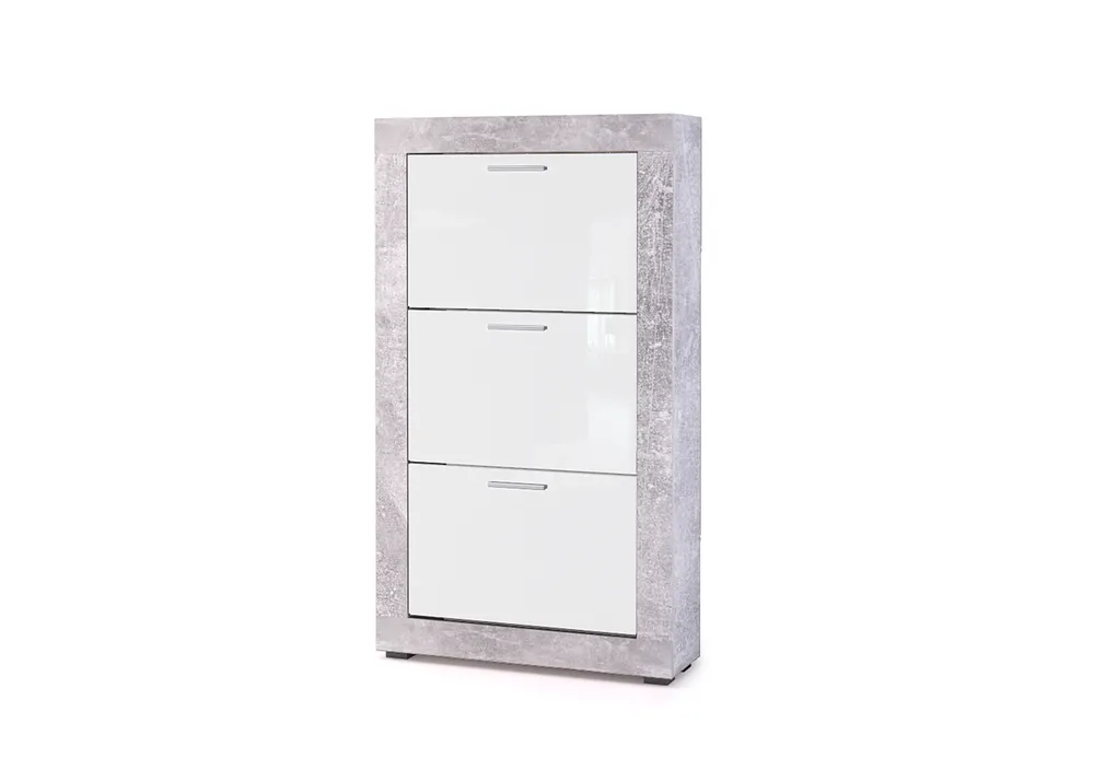 Тумба для обуви НК мебель Монтана О-3, Atelier/Белый глянец, 72.2х125.9х22.3 см