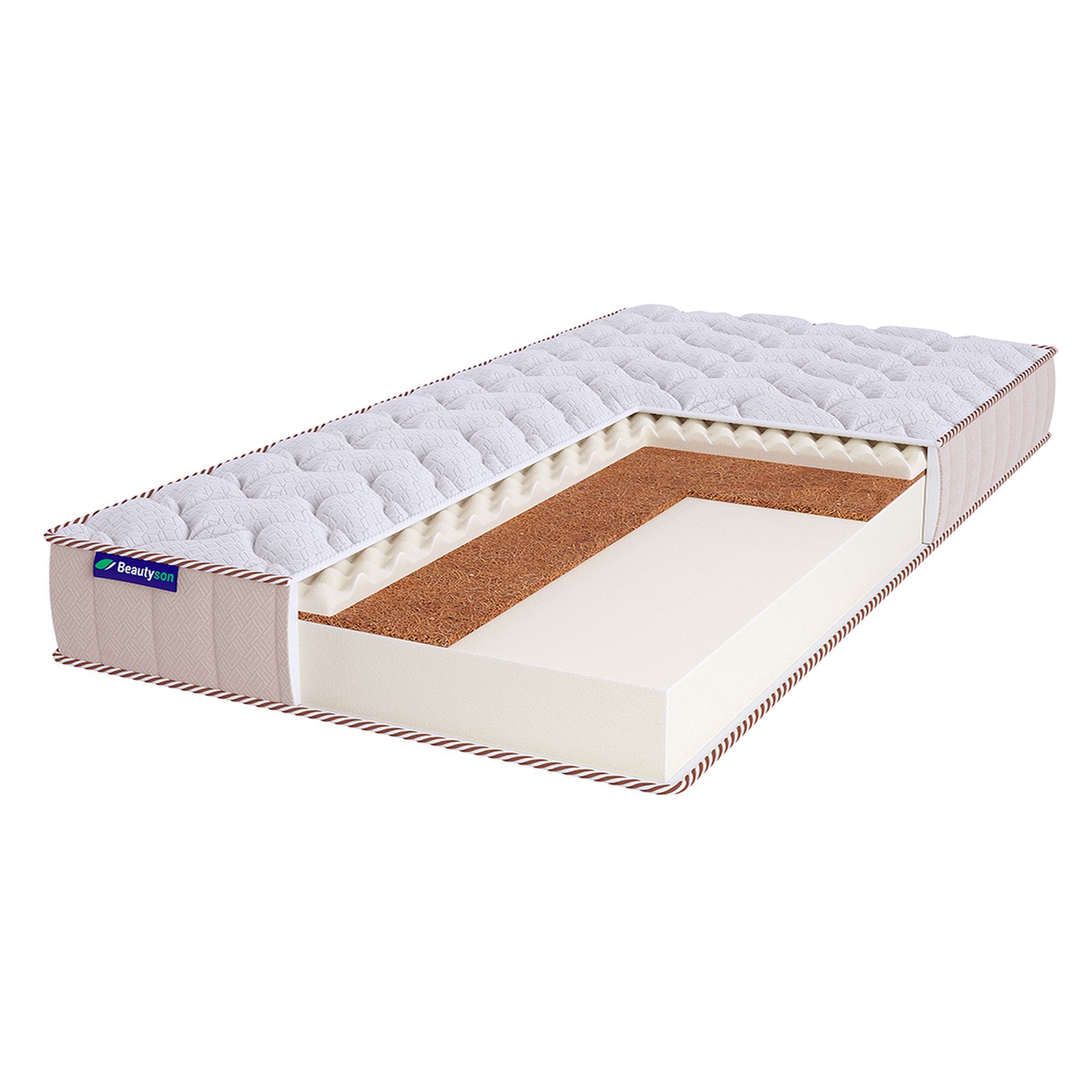 Матрас Beautyson Roll Foam 10 Cocos Sens Lux, 140х165, 16 см, беспружинный