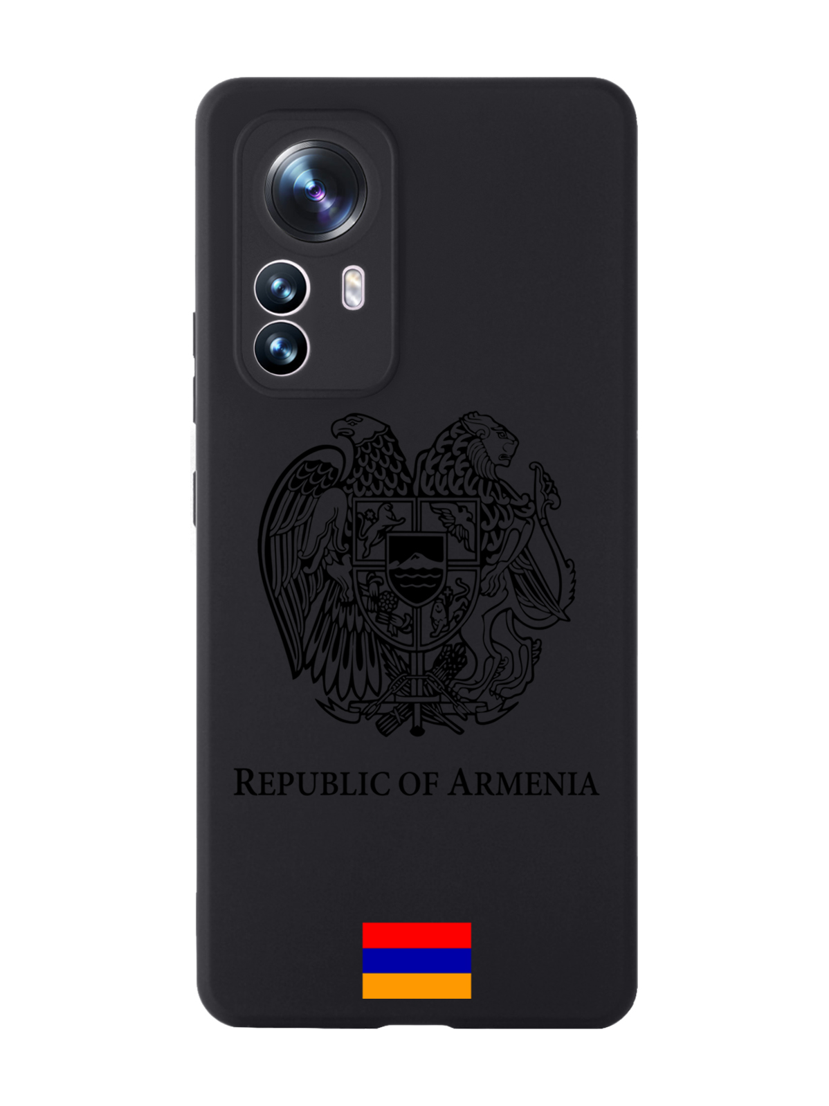 Чехол SignumCase для Xiaomi 12X Черный лаковый Герб Армении черный