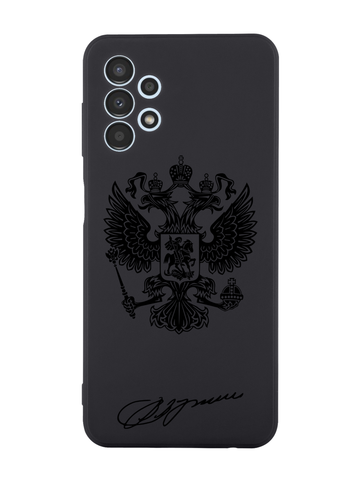 Чехол MustHaveCase для Samsung Galaxy A13 4G Черный лаковый Герб черный