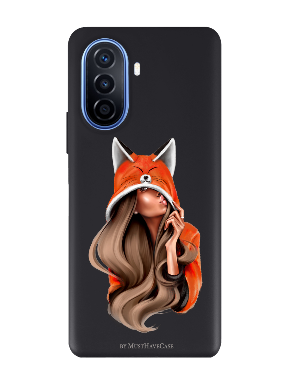 Чехол MustHaveCase для Huawei Nova Y70/Y70 Plus Foxy Girl/ Лисичка черный