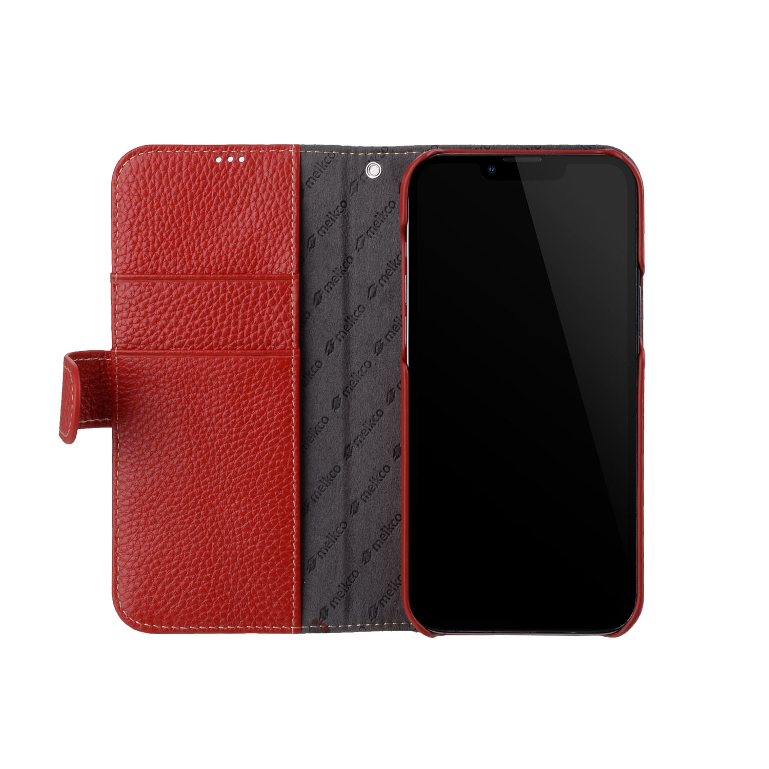 Кожаный чехол книжка Melkco для Apple iPhone 14 Plus (6.7") - Wallet Book Type, красный