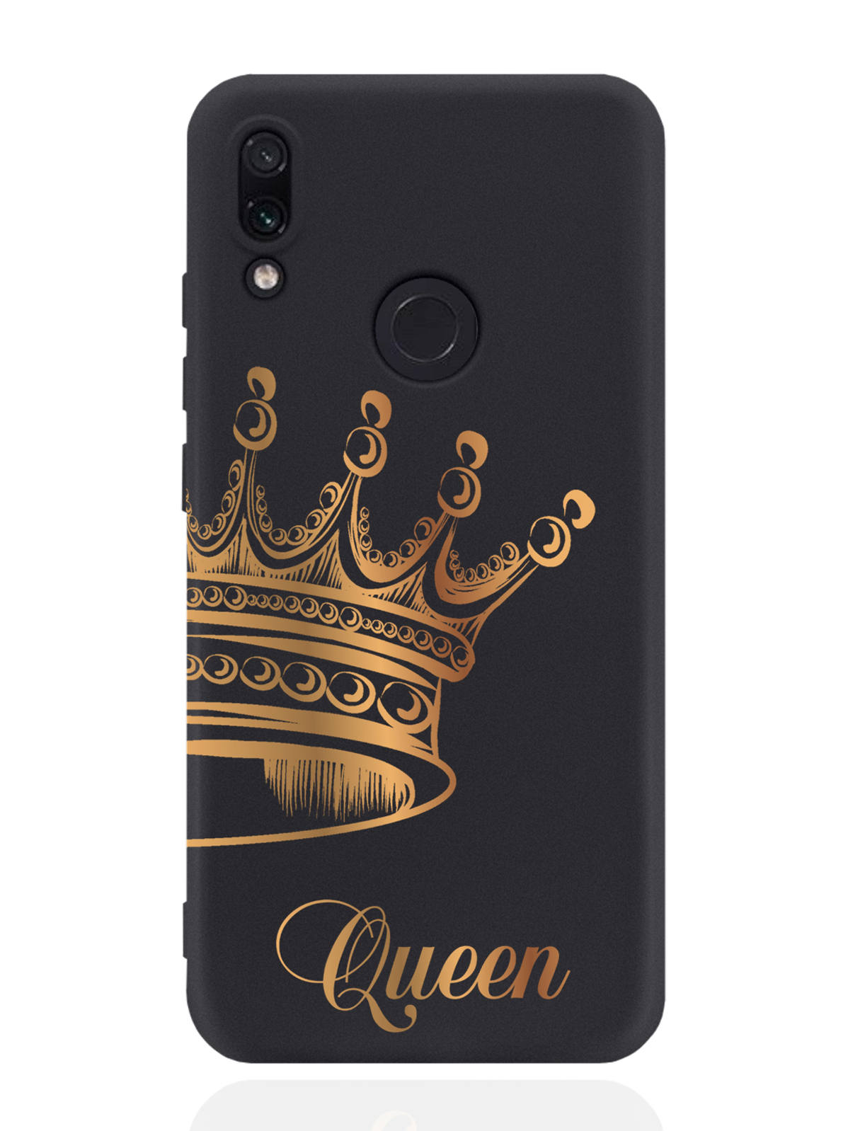 Чехол MustHaveCase для Xiaomi Redmi Note 7 Парный чехол корона Queen черный