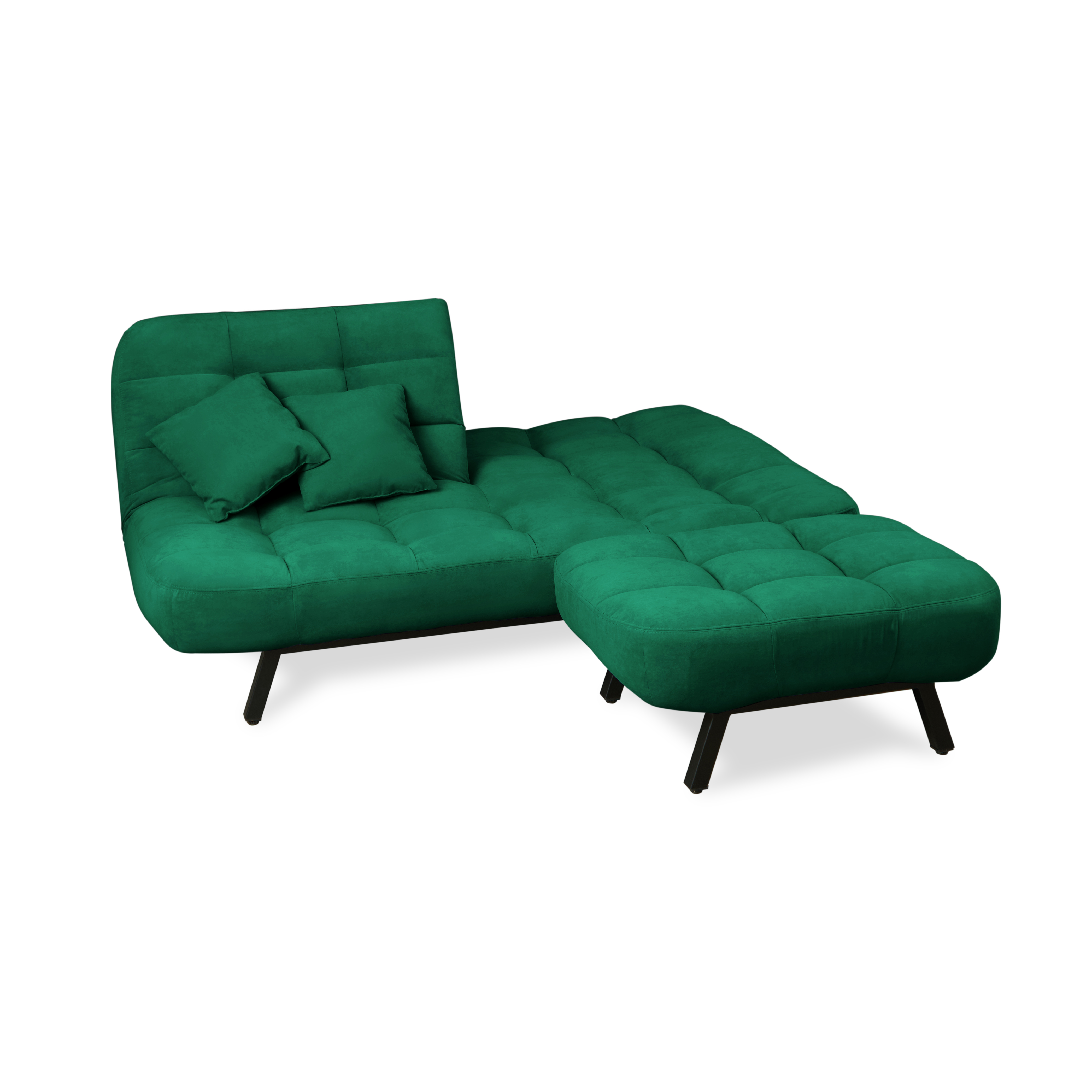 Комплект мягкой мебели BRENDOSS Абри диван и пуф изумрудный