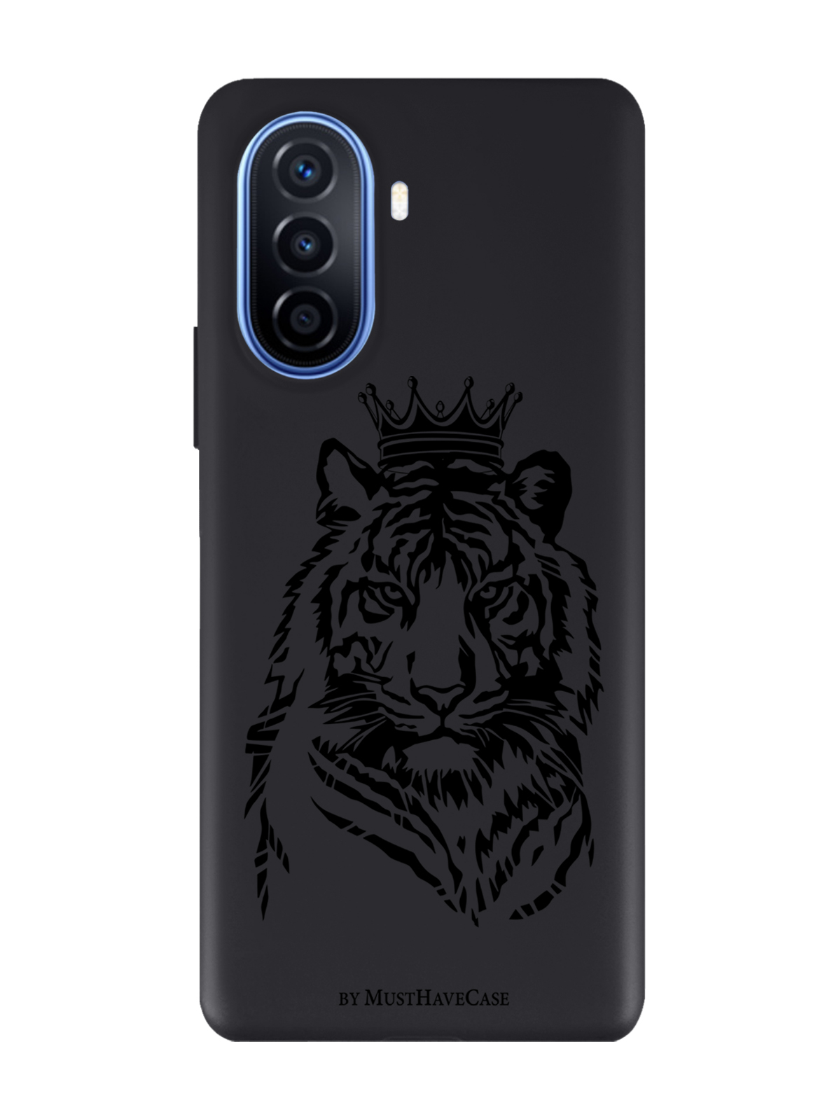 Чехол MustHaveCase для Huawei Nova Y70/Y70 Plus Тигр с Короной черный