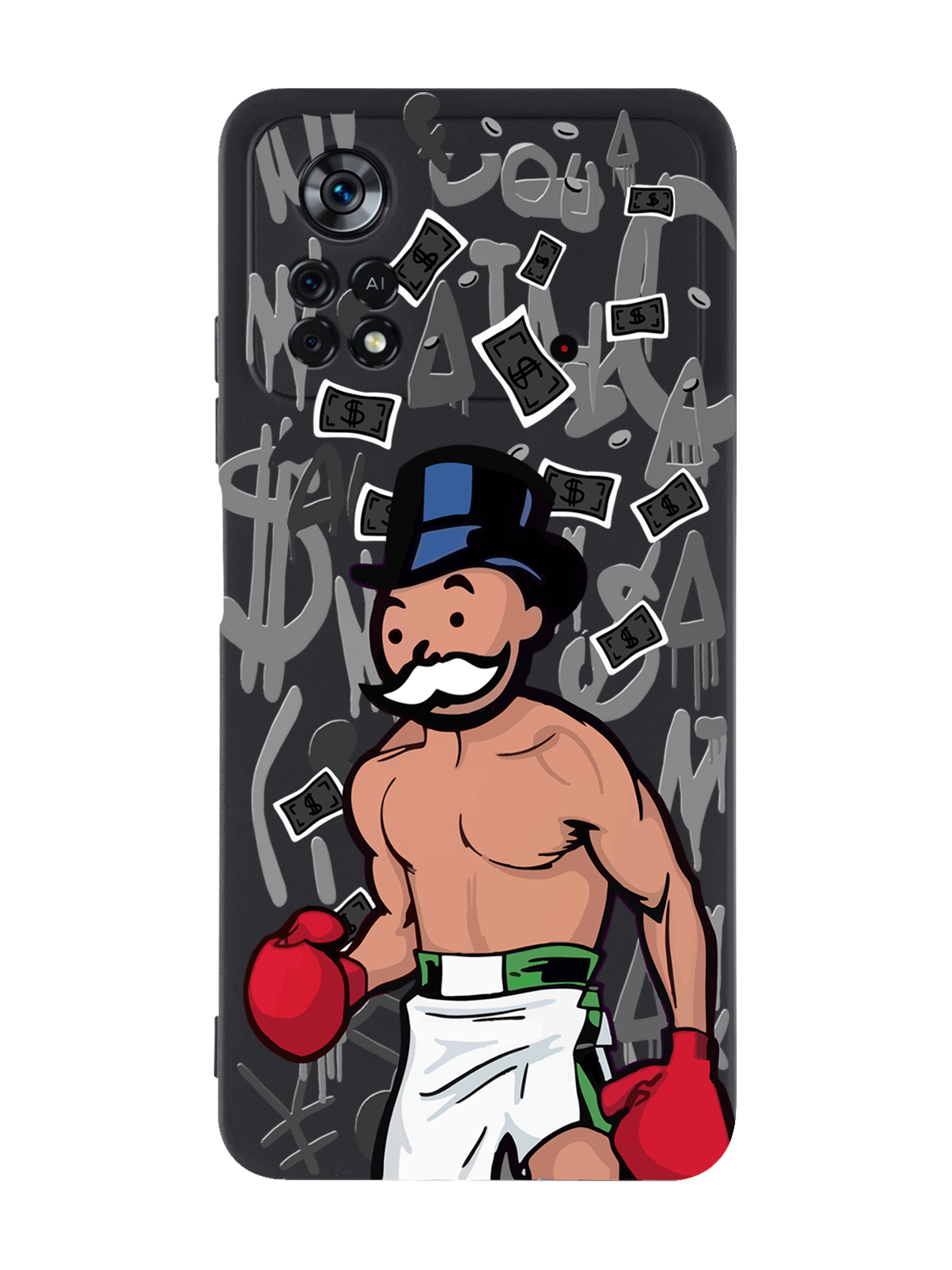 Чехол MustHaveCase для Poco X4 Pro 5G Monopoly Boxing Монополия Боксер черный