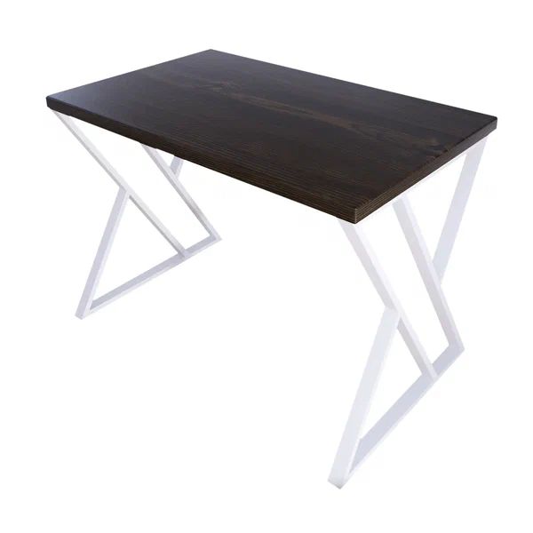 Стол кухонный Solarius Loft с Z-образными ножками 90х60х75, цвет темного дуба, белые ножки