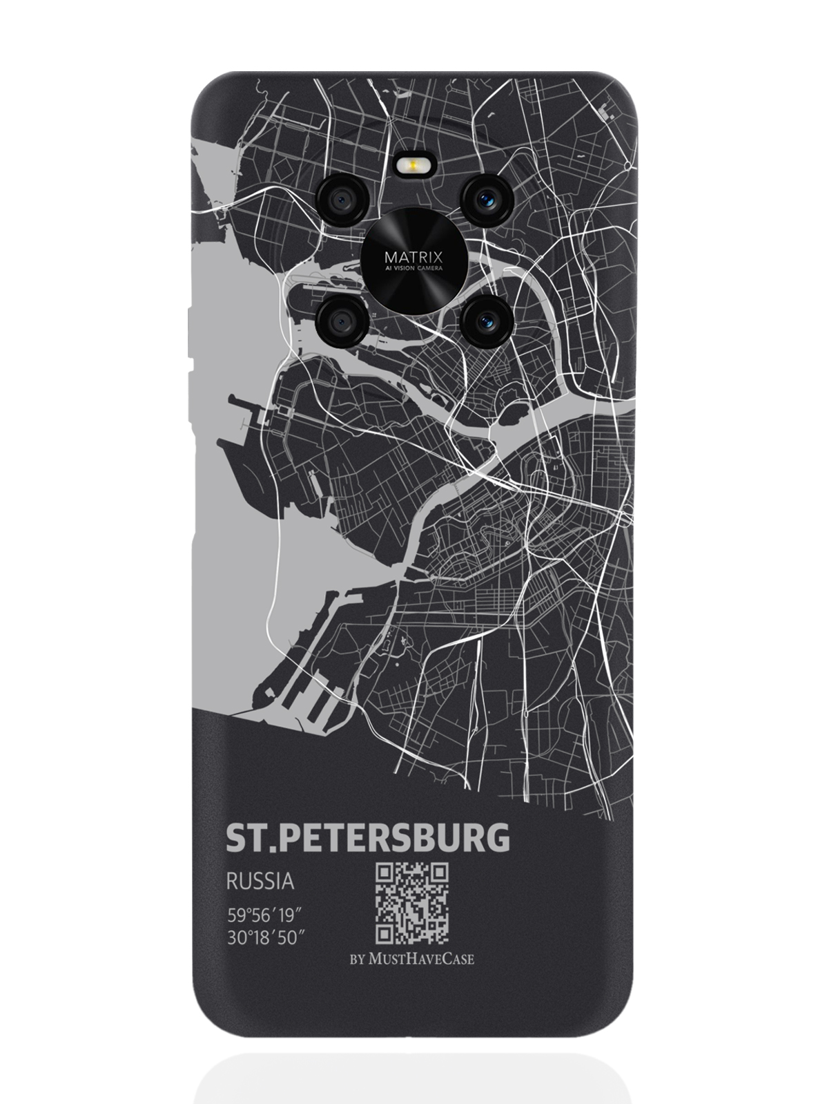 Чехол MustHaveCase для Honor X9 Карта Санкт-Петербурга черный