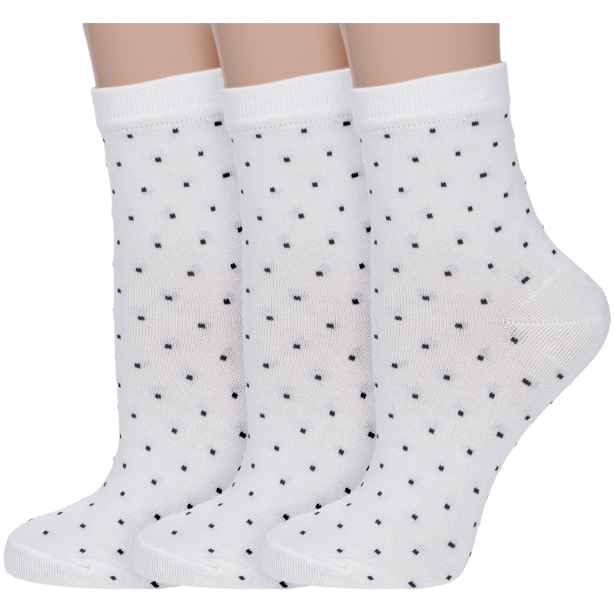 Комплект носков женских LorenzLine 3-Д128 белых 23