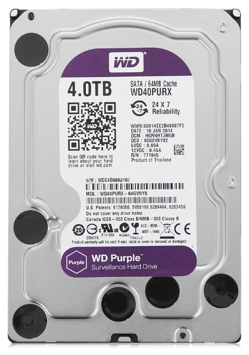 Жесткий диск WD Purple 4ТБ WD40PURX