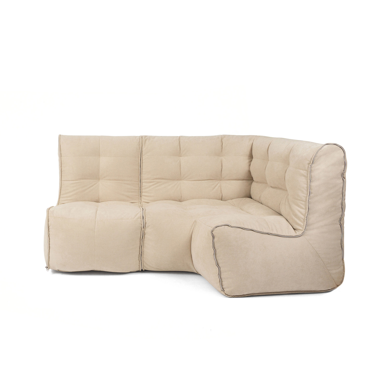 Бескаркасный модульный диван GoodPoof Мод L-I one size, велюр, Natural Linen