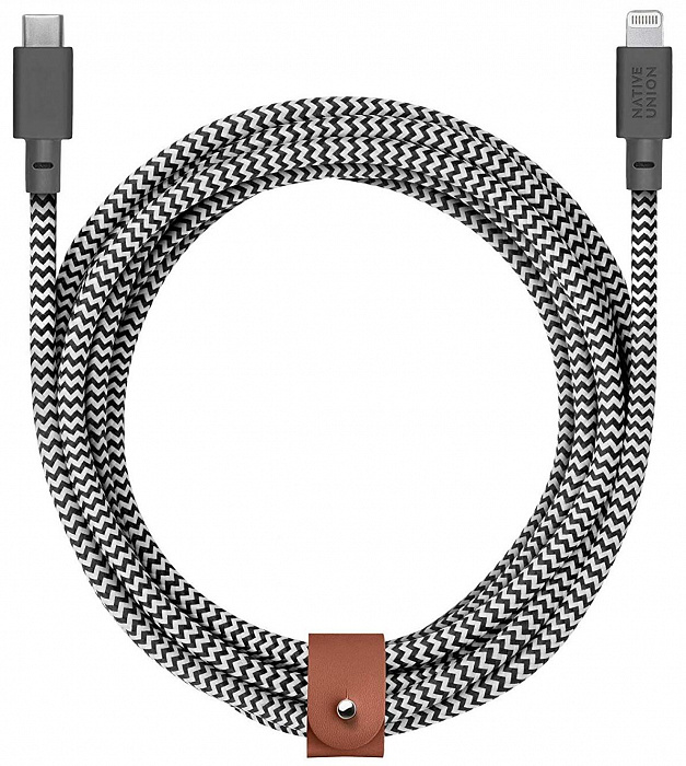 Кабель зарядный Native Union Belt Ultra Strength Cable, USB Type-C / Lightning, 3м.