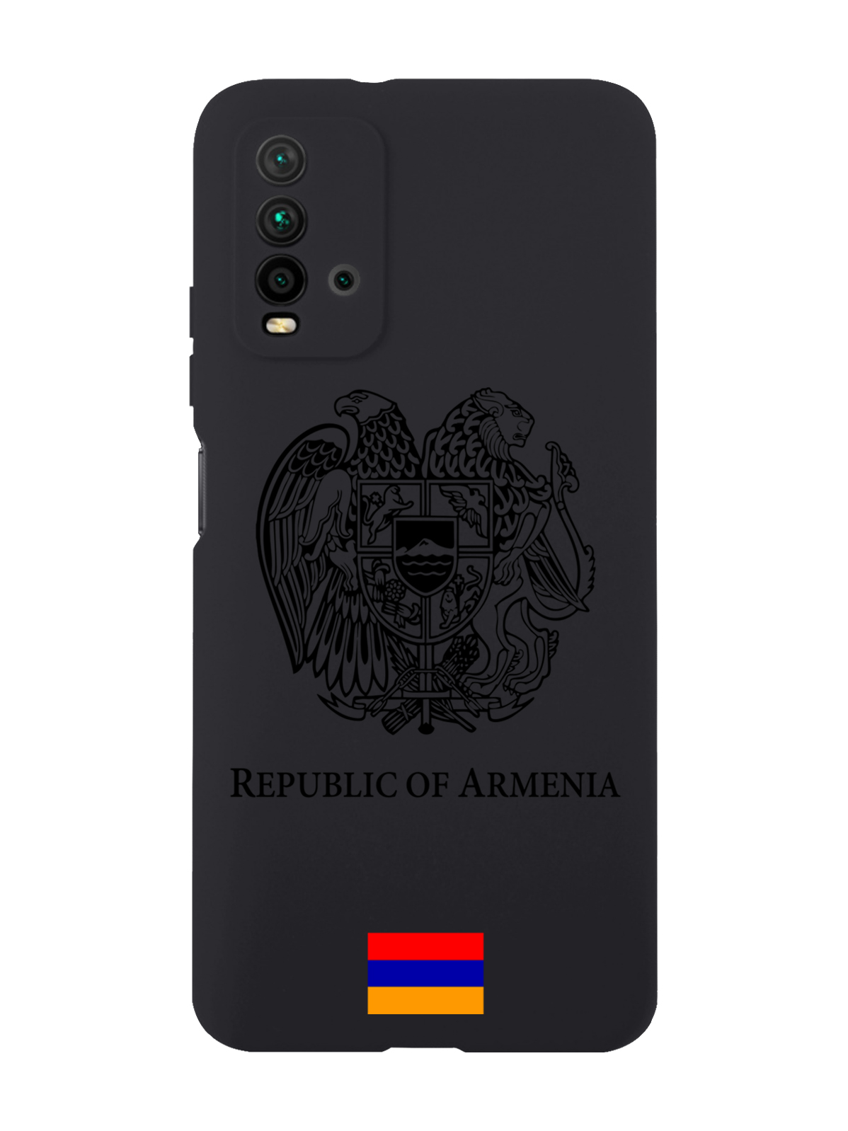 Чехол SignumCase для Xiaomi Redmi 9T Черный лаковый Герб Армении черный