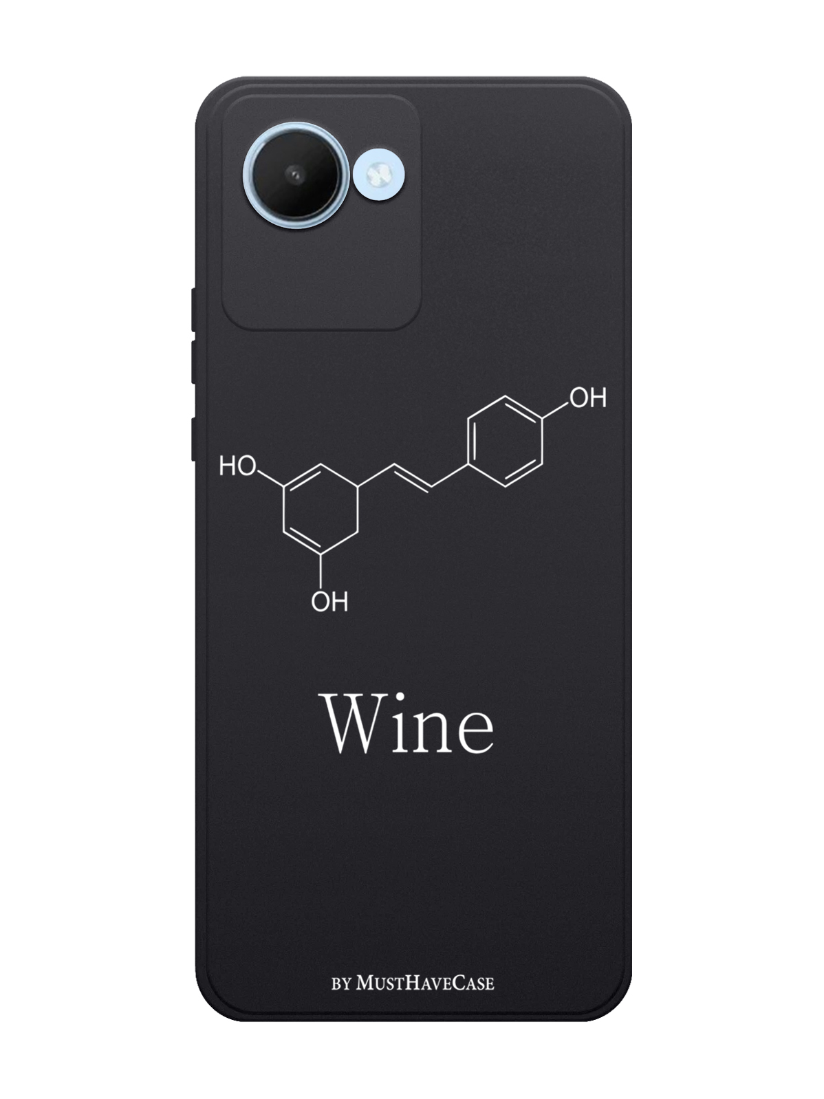 Чехол MustHaveCase для realme C30 Молекула вина черный