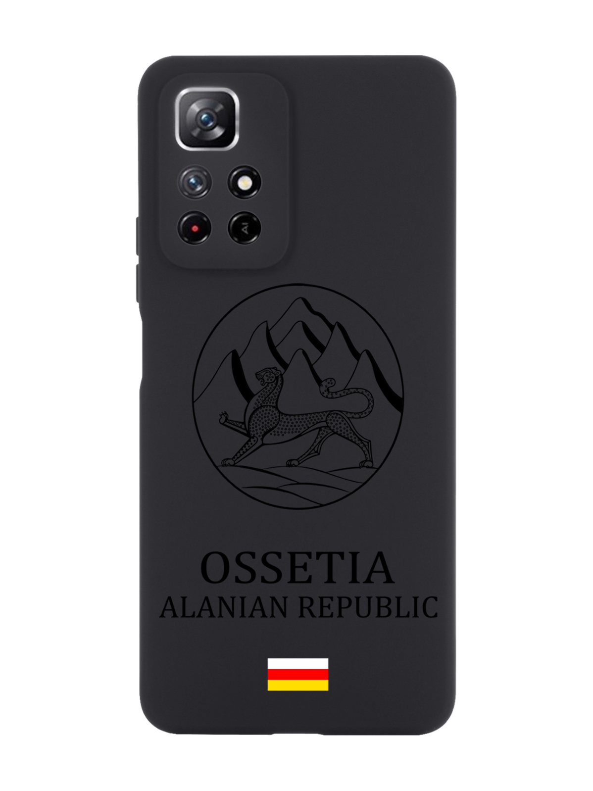 Чехол SignumCase для Xiaomi Redmi Note 11 Черный лаковый Герб Северной Осетии черный