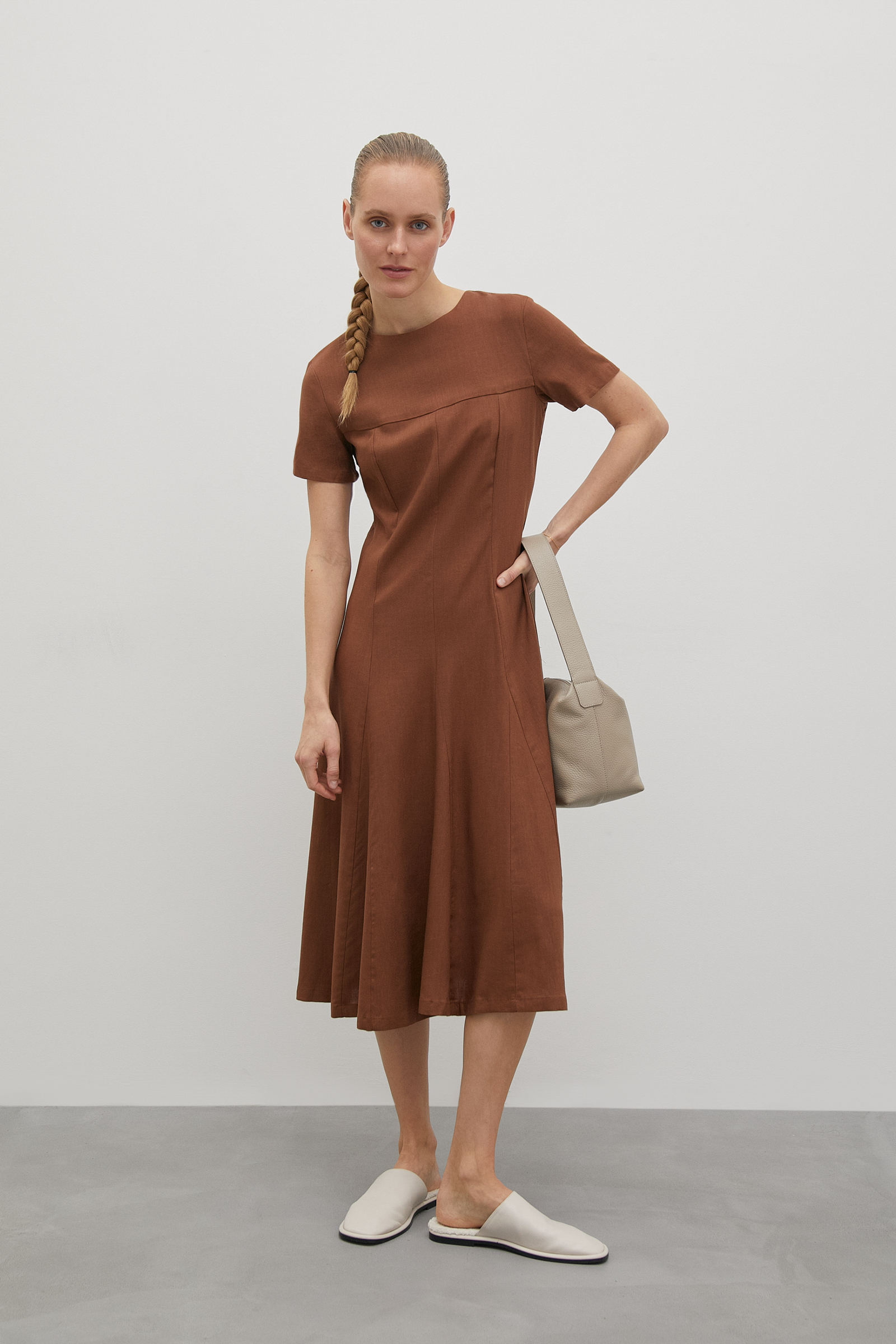 Платье женское Finn Flare FSD110145 коричневое M