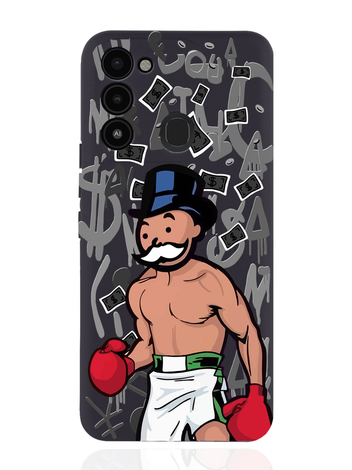 Чехол MustHaveCase для Tecno Spark 8c/ Go 2022 Monopoly Boxing Монополия Боксер черный