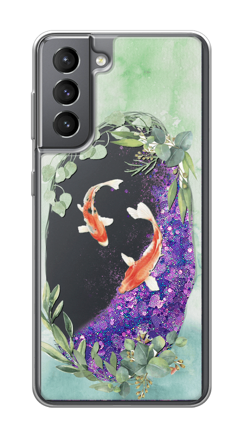 Чехол Awog на  Samsung Galaxy S21 / Самсунг S21 "Две золотые рыбки"