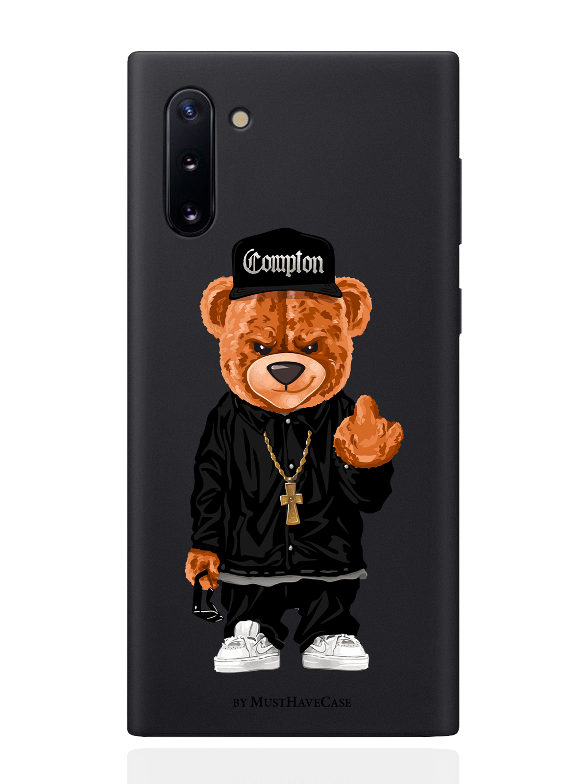 Чехол MustHaveCase для Samsung Galaxy Note 10 Мишка Compton черный