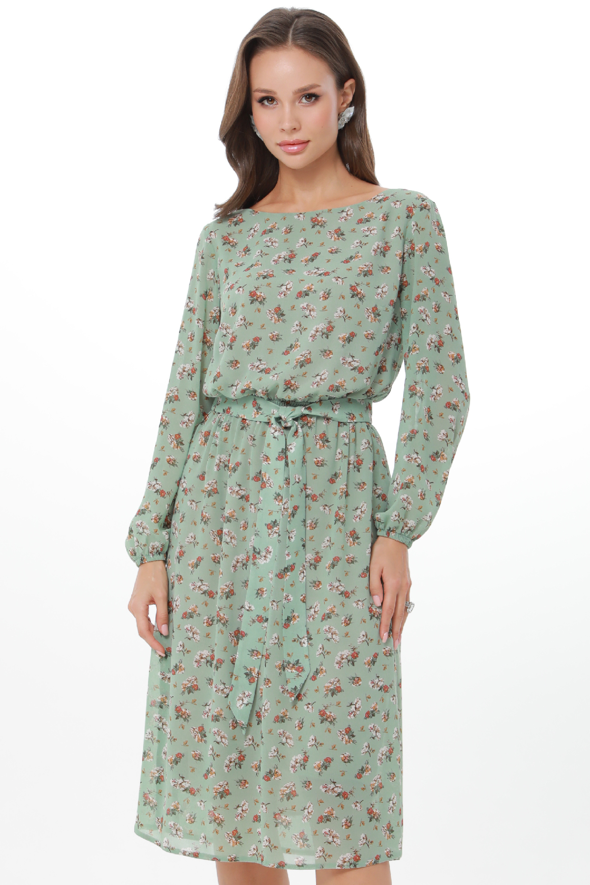 Платье женское DStrend 0385 зеленое 44 RU