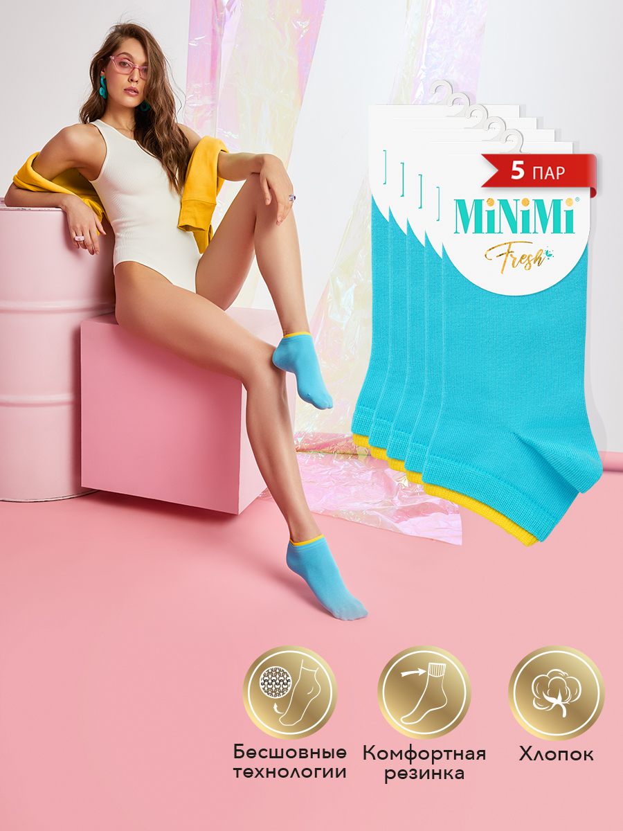 Комплект носков женских Minimi Basic SNL-533740 бирюзовых 35-38