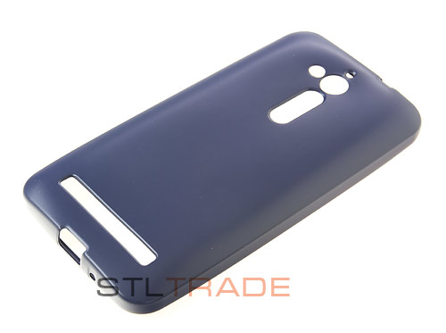 Силиконовый чехол TPU Case Металлик для ASUS ZB500KL Zenfone GO синий