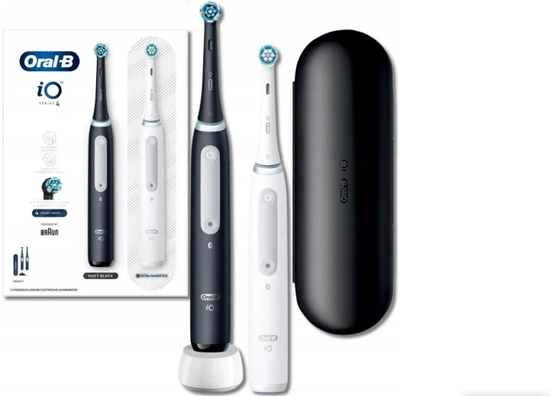 Электрическая зубная щетка Oral-B iO Series 4 Duo белый, черный