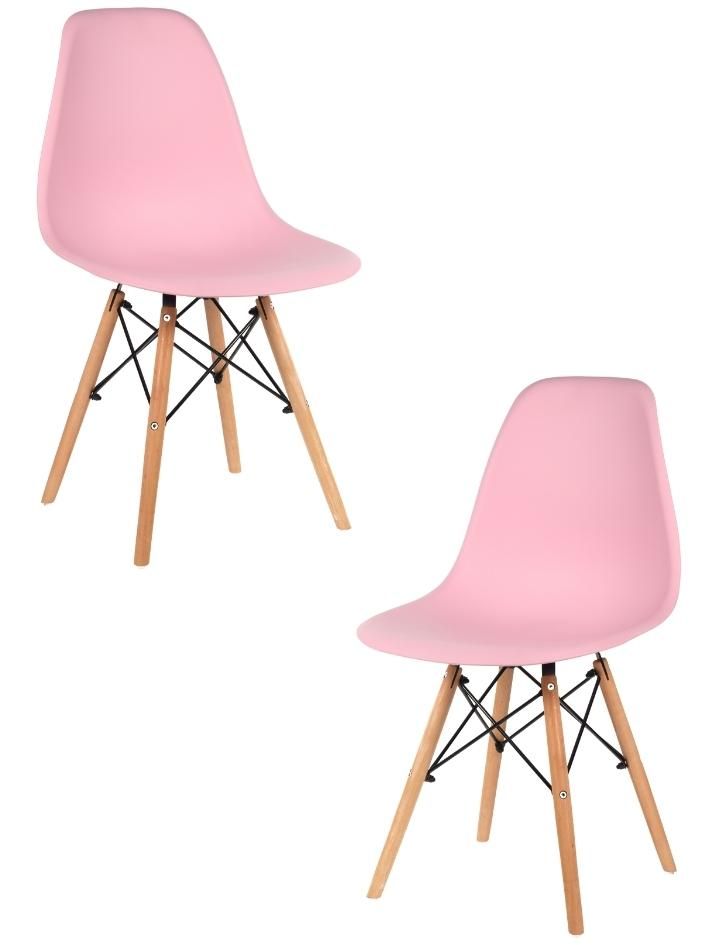 Стул для кухни СтулБержи EAMES DSW, деревянные ножки, 2 шт., розовый