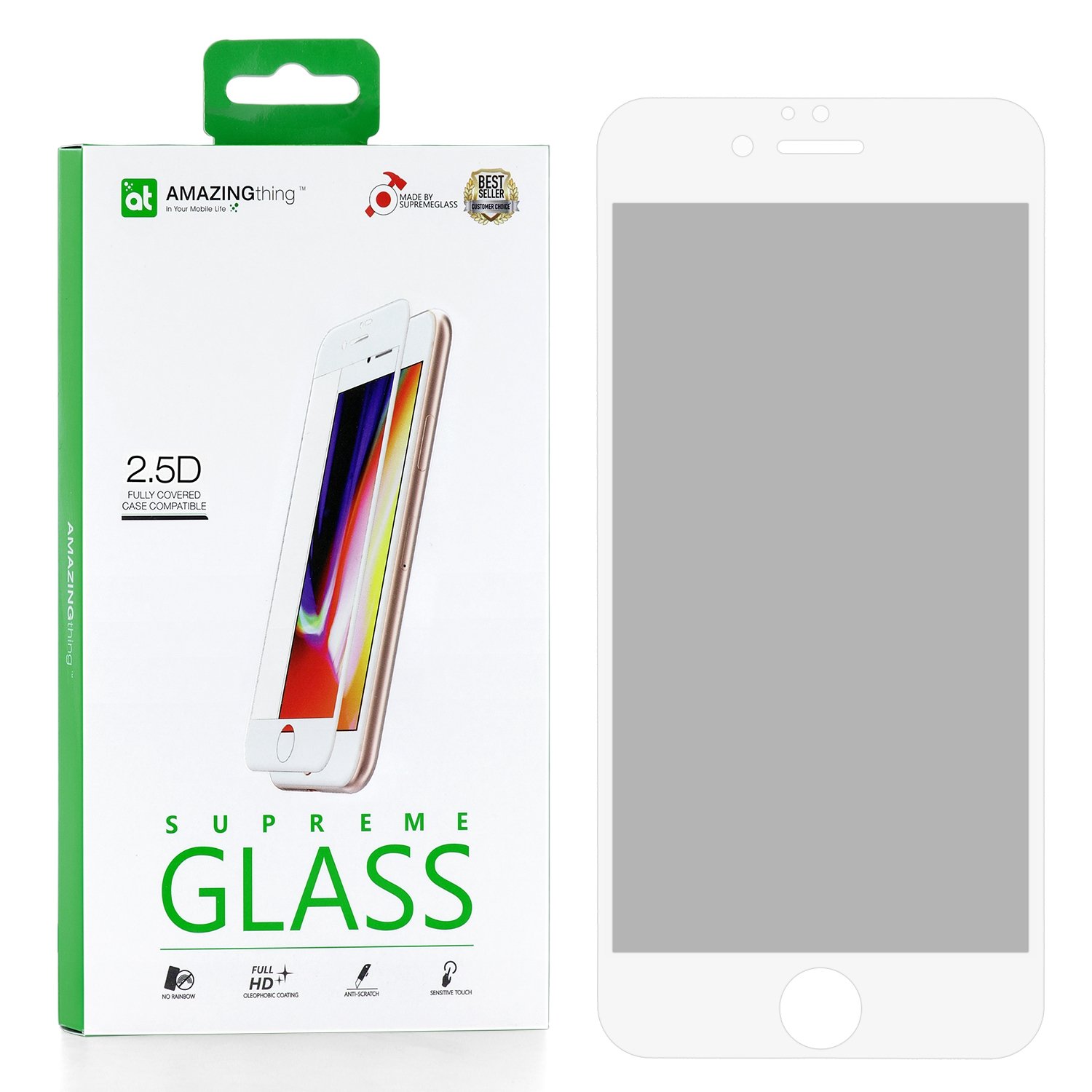 Защитное стекло для Apple iPhone 6 / 6S Amazingthing Silk Privacy White 0.33mm