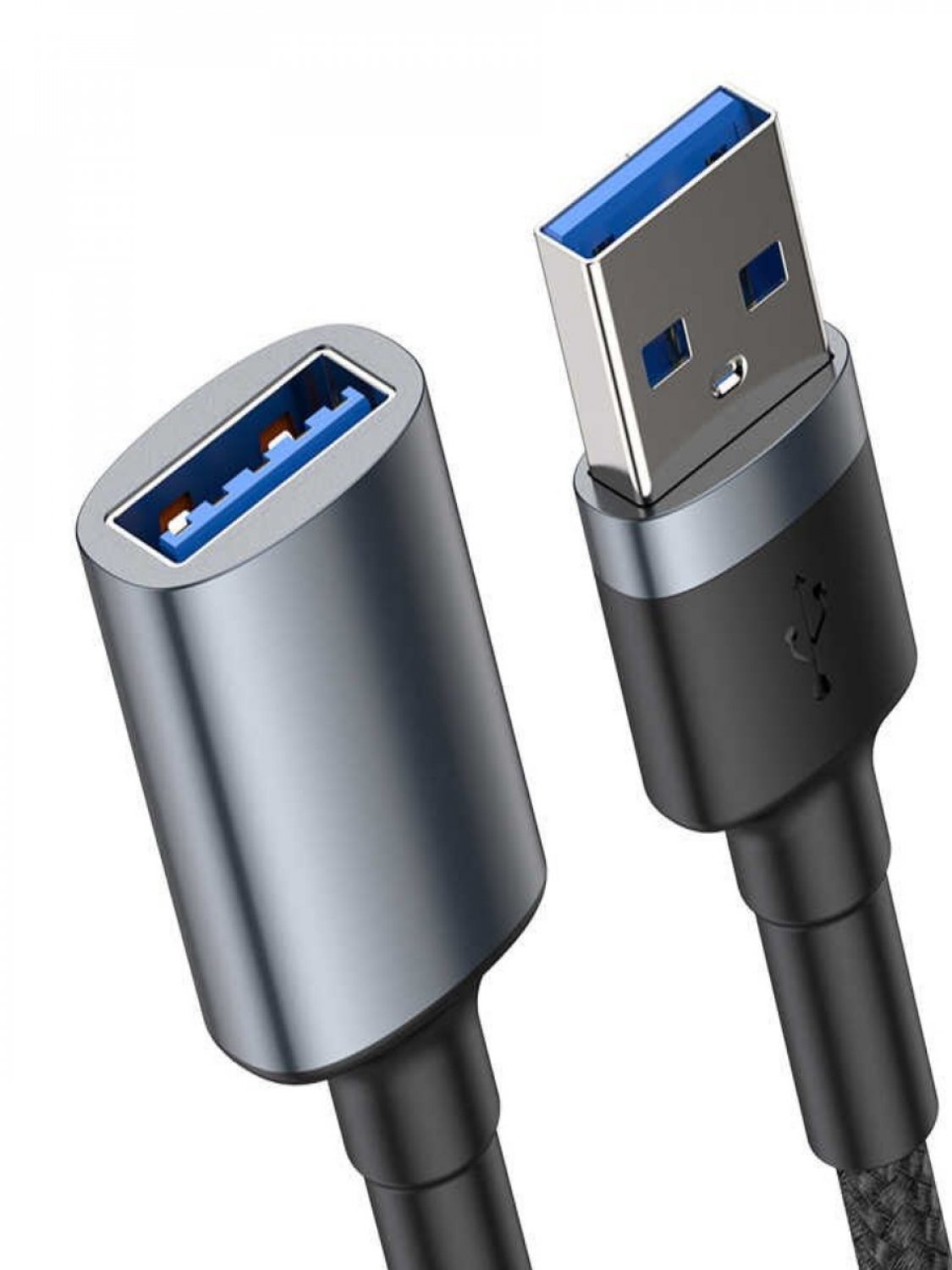 Кабель USB(M)-USB(F) Baseus Cafule Dark gray 2A 1m