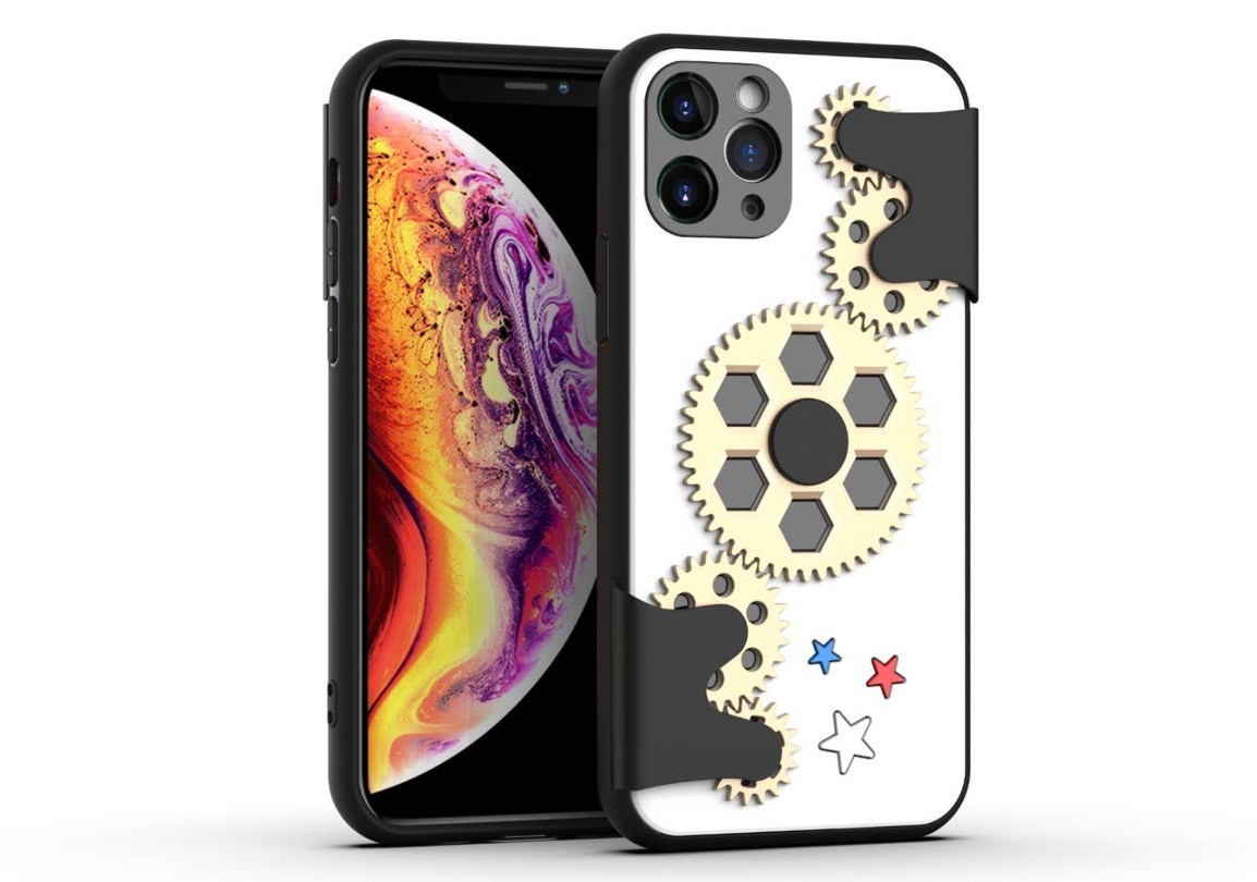 Чехол силиконовый для iPhone SE 2020 / 7 / 8 Steampunk (стимпанк) белый с золотом