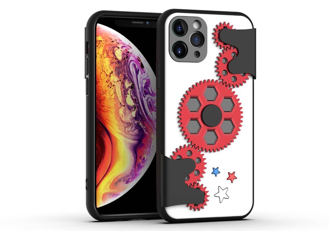 Чехол силиконовый для iPhone XR 6.1" Steampunk (стимпанк) белый с красным
