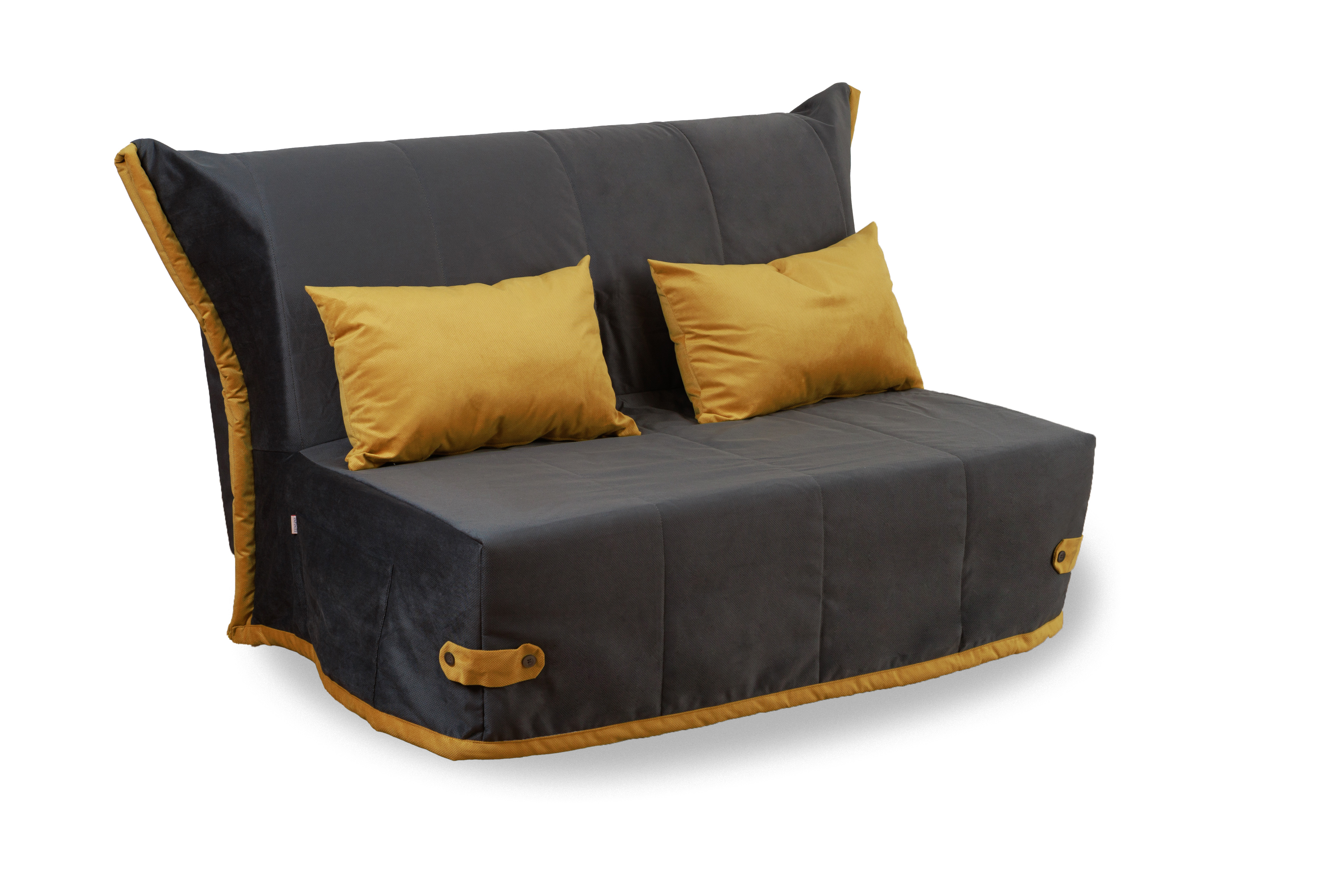 Диван-кровать Союз Мебель 120 см темно-серый текстильный двухместный