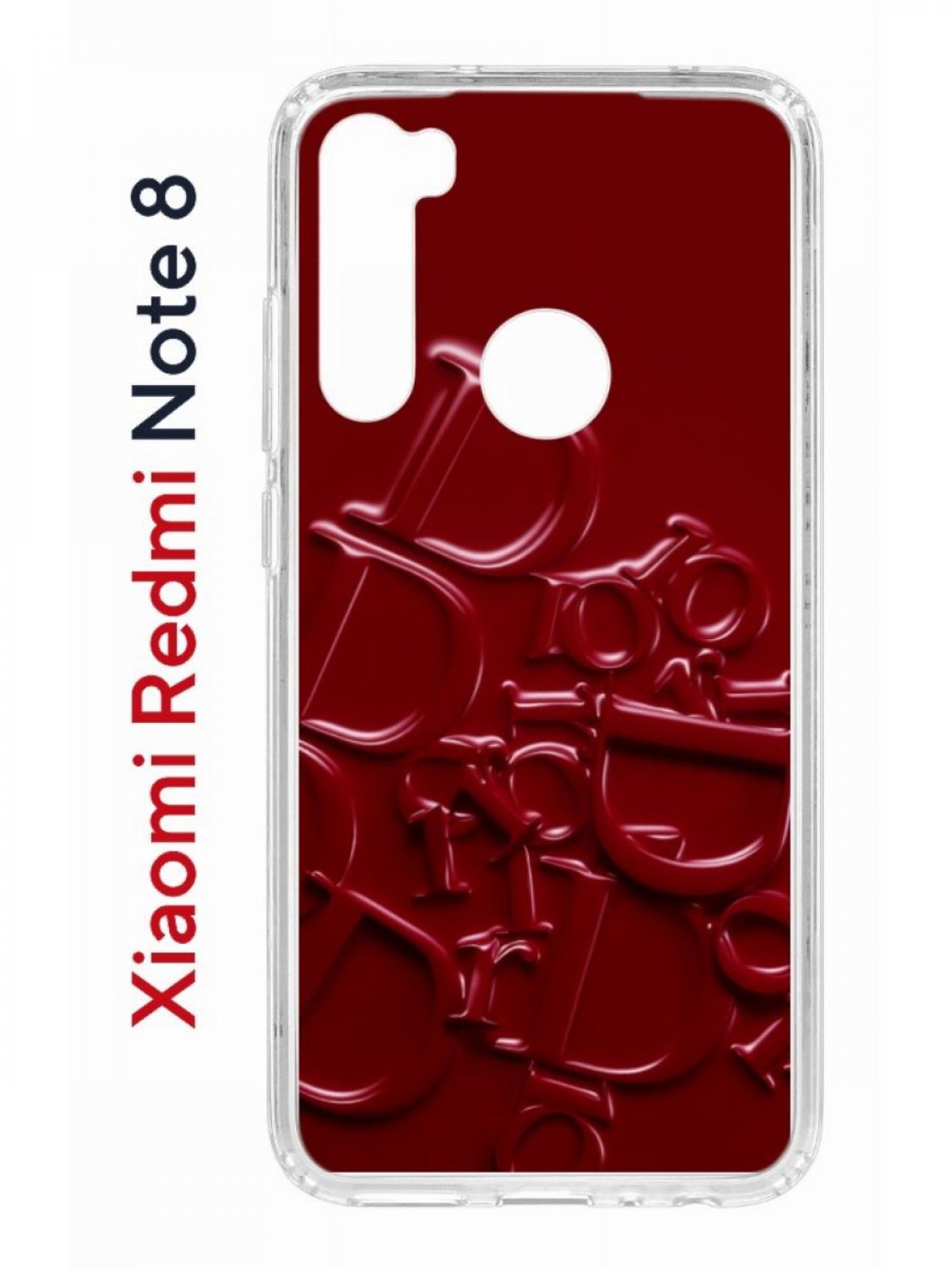 Чехол на Xiaomi Redmi Note 8 Kruche Print Dior,противоударный бампер,с защитой камеры