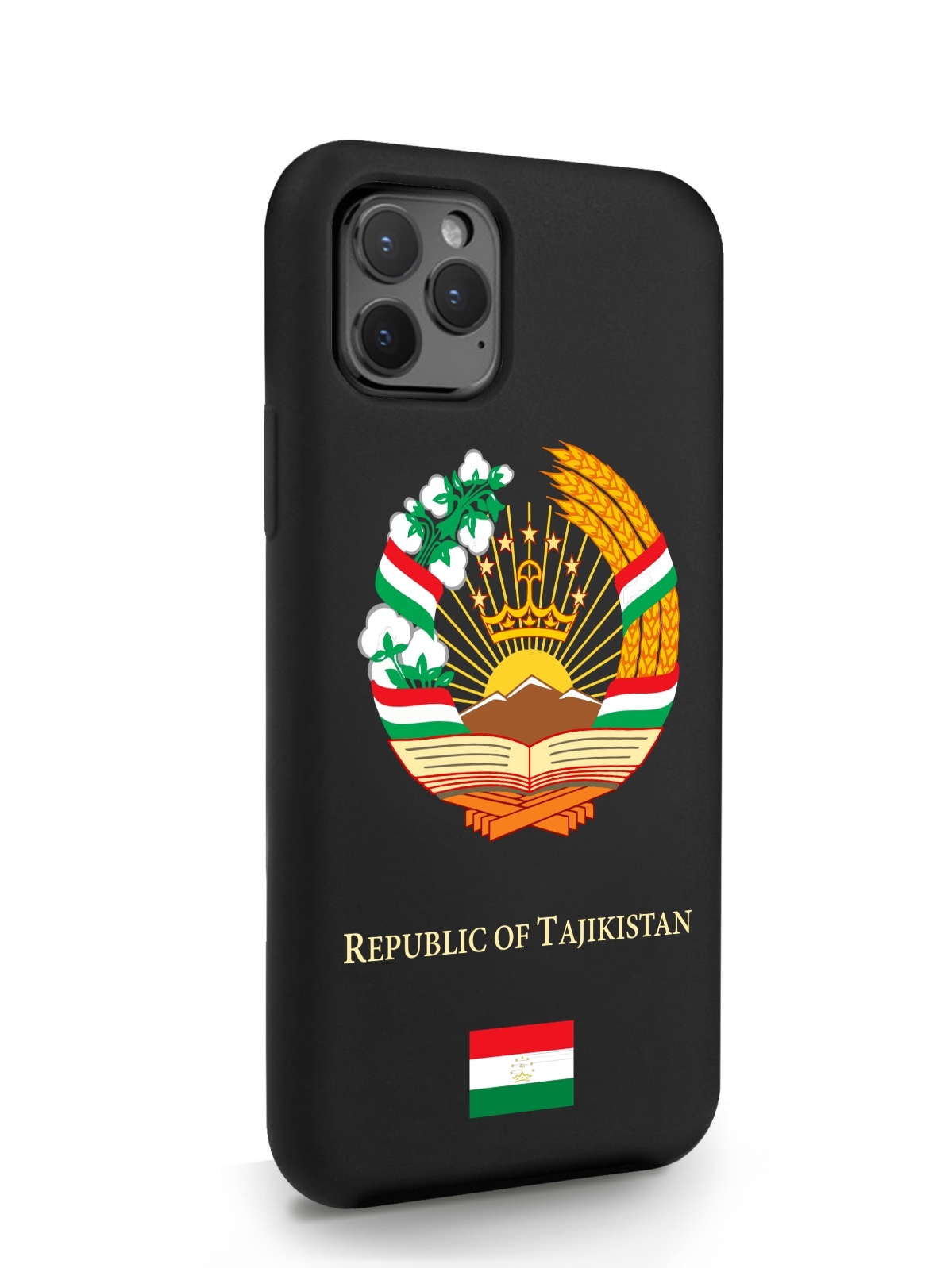 Черный SignumCase для iPhone 11 Pro Герб Таджикистана черный