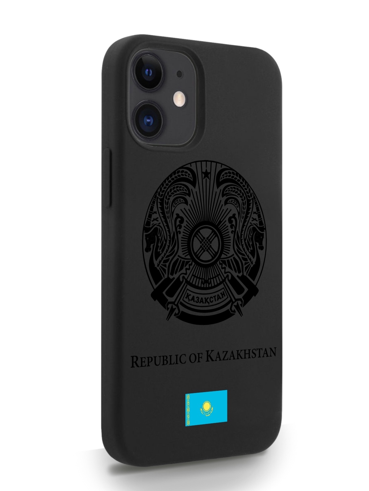 Черный SignumCase для iPhone 12 Mini Черный лаковый Герб Казахстана черный