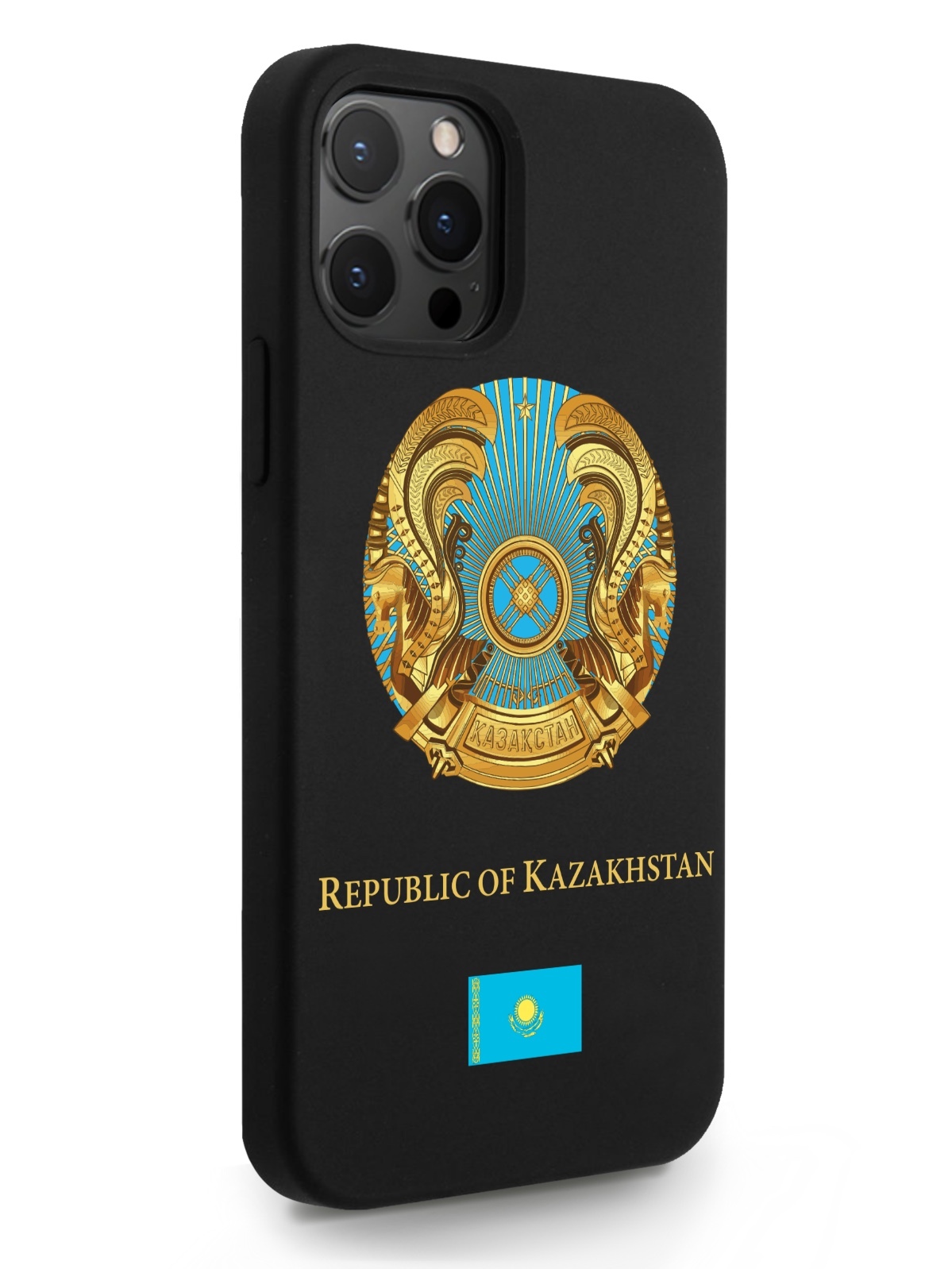 Черный SignumCase для iPhone 12/12 Pro Герб Казахстана черный