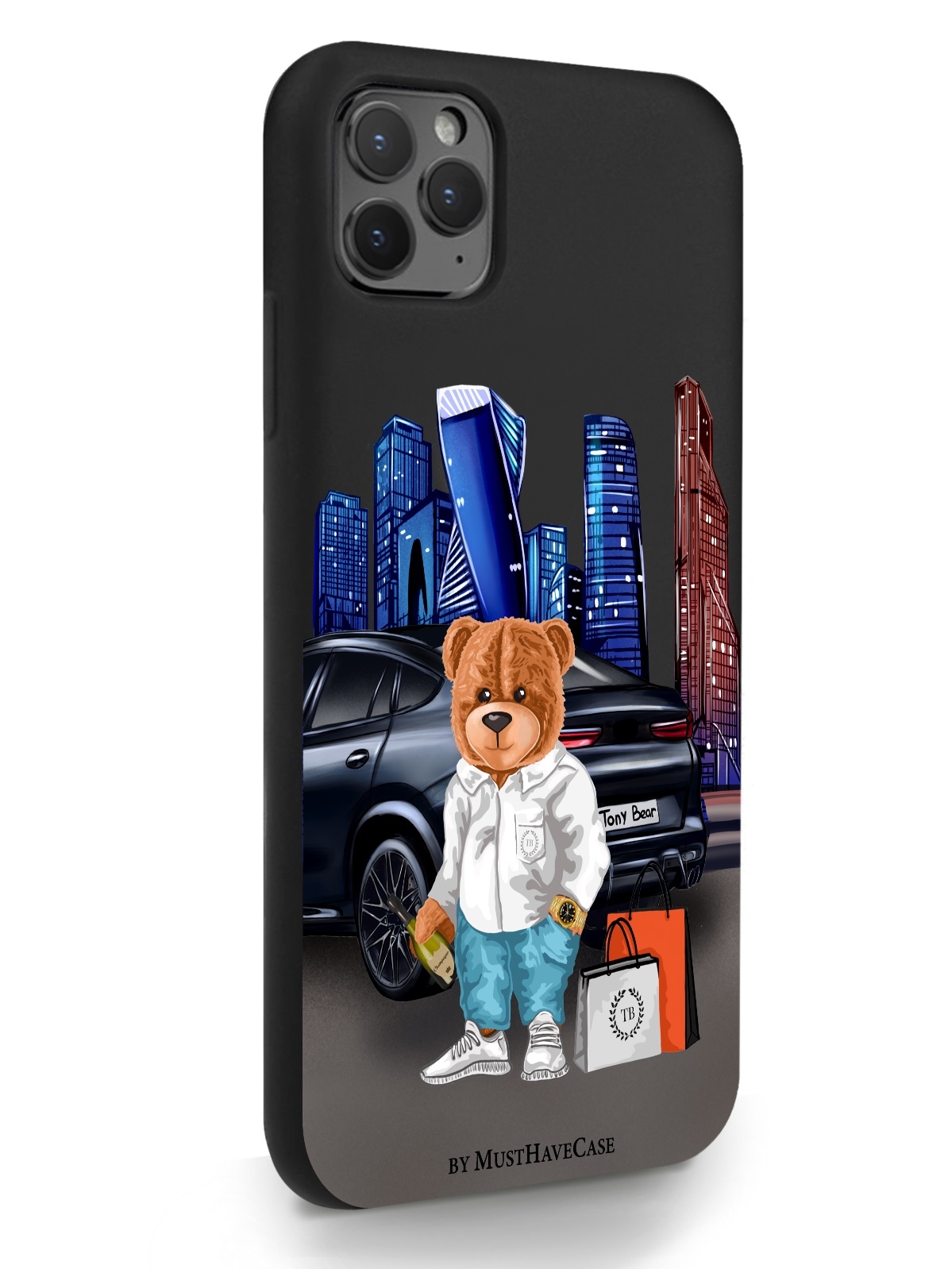 Черный MustHaveCase для iPhone 11 Pro Max Тони Москва Сити черный