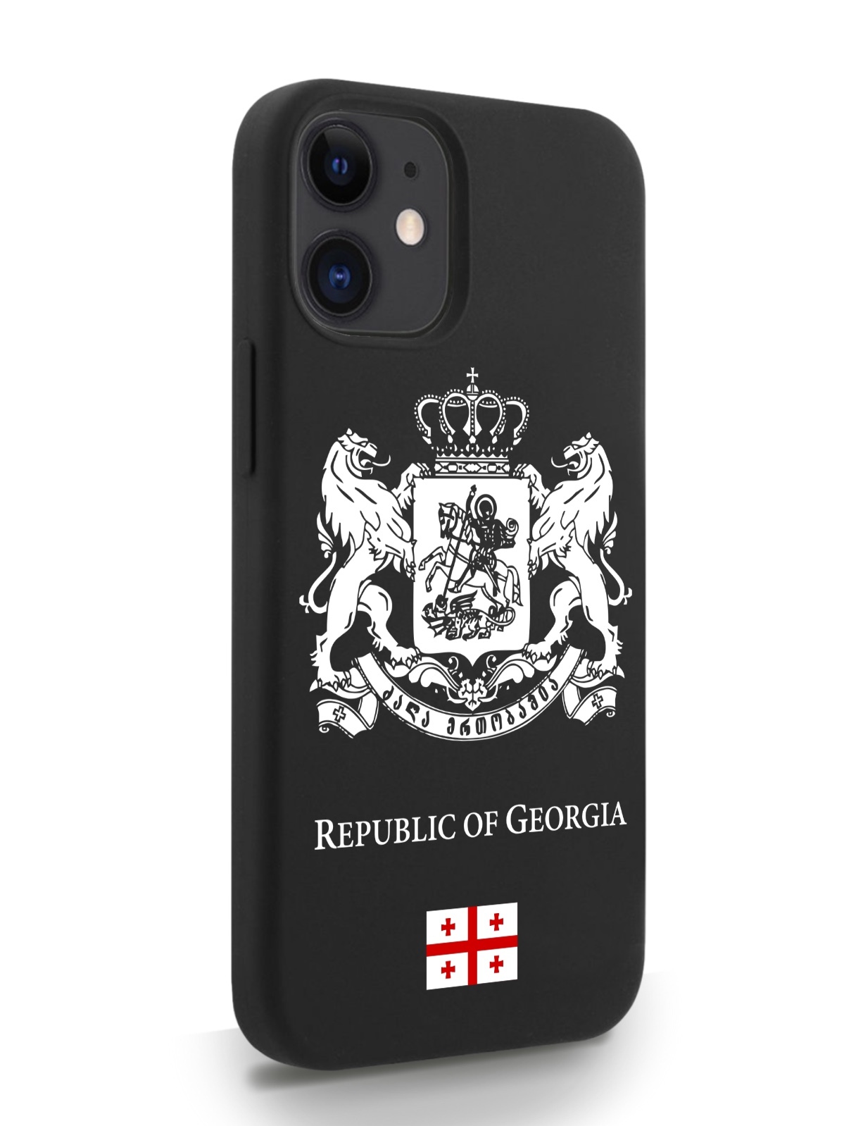 Черный SignumCase для iPhone 12 Mini Белый Герб Грузии черный