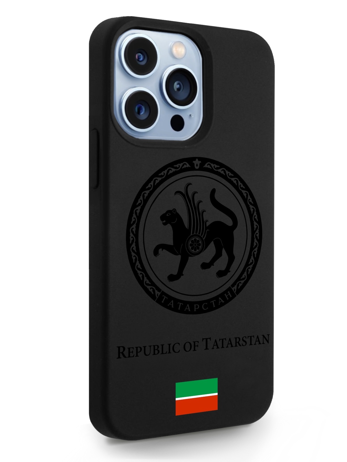 Черный SignumCase для iPhone 13 Pro Черный лаковый Герб Татарстана черный