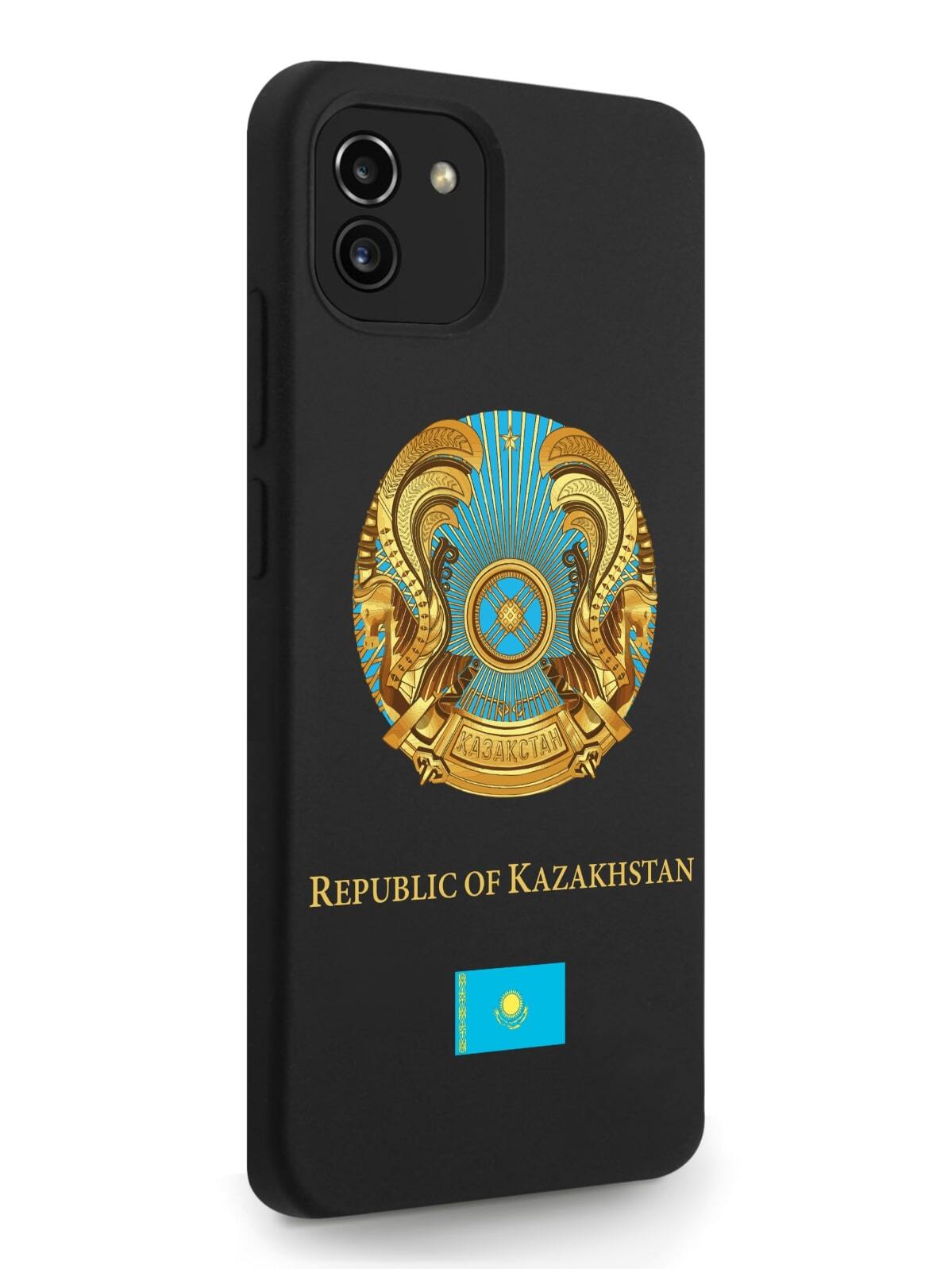 Чехол SignumCase для Samsung Galaxy A03 Герб Казахстана черный