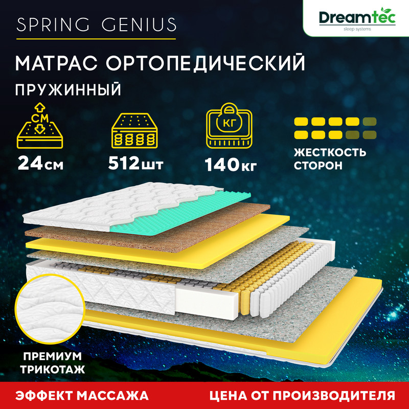 Матрас Dreamtec Spring Genius 70х195