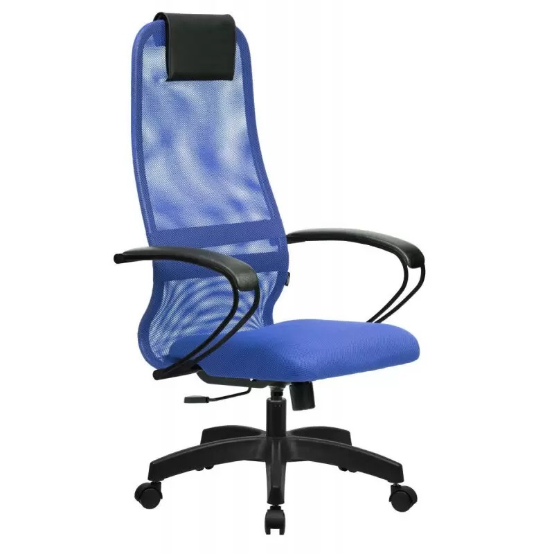 Кресло для руководителя Metta B-8 синие (сетка/ткань, пластик), 1274356