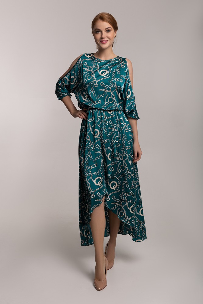 Платье женское Петербургский Швейный Дом 1396-5 зеленое 54 RU