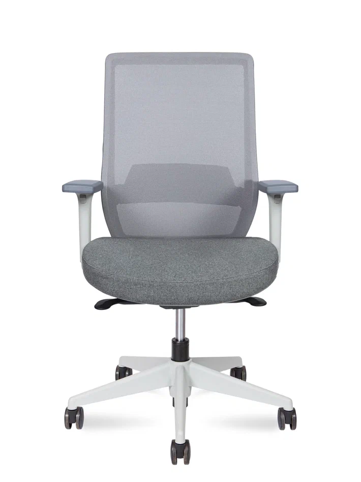Офисное кресло Norden Mono Grey LB, серый пластик / серая ткань / серая сетка