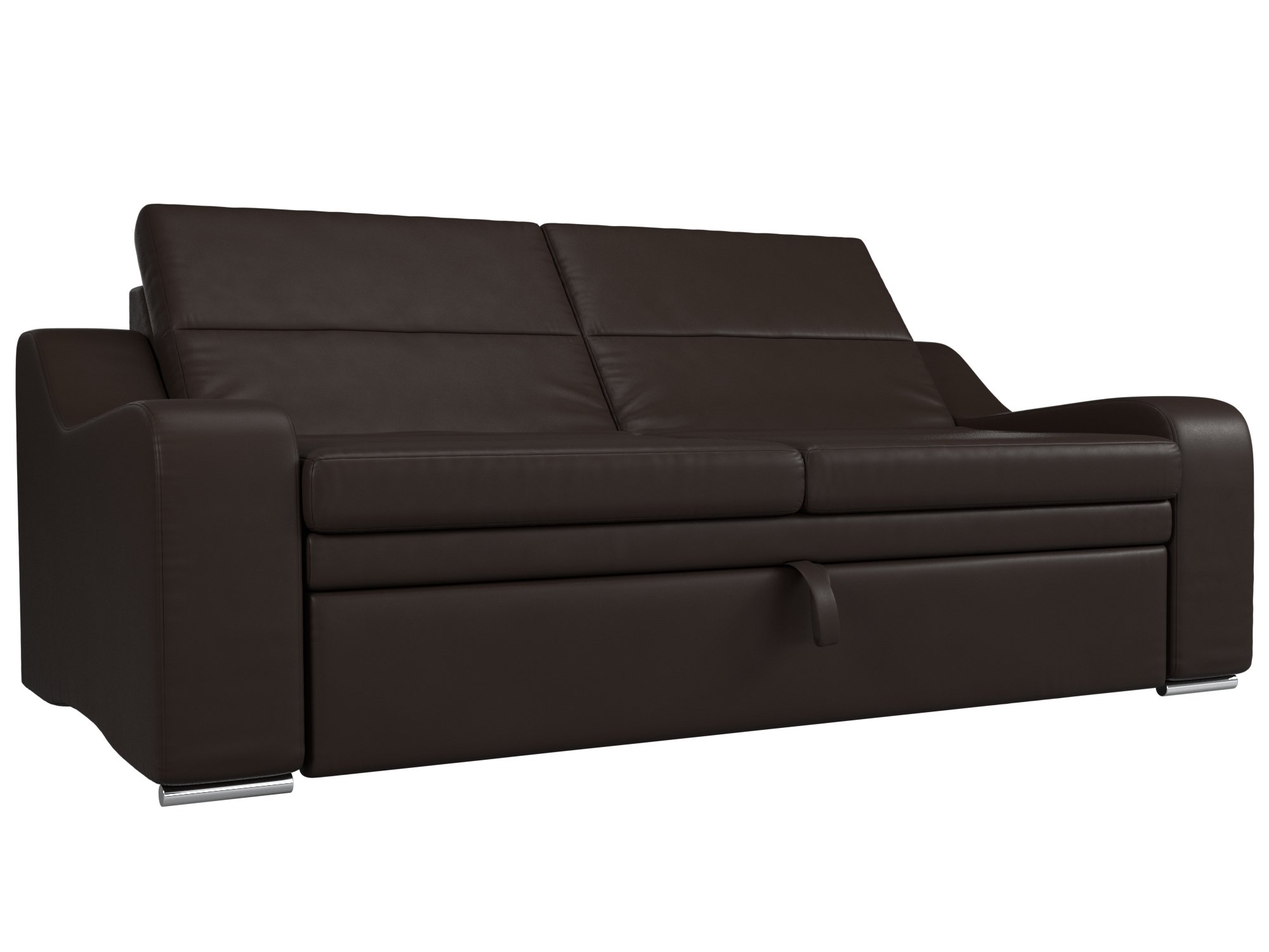 Прямой диван Медиус экокожа коричневый