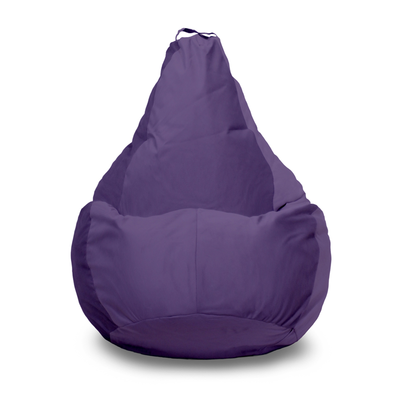 Кресло-мешок PUFON Груша XXL, микровелюр, фиолетовый