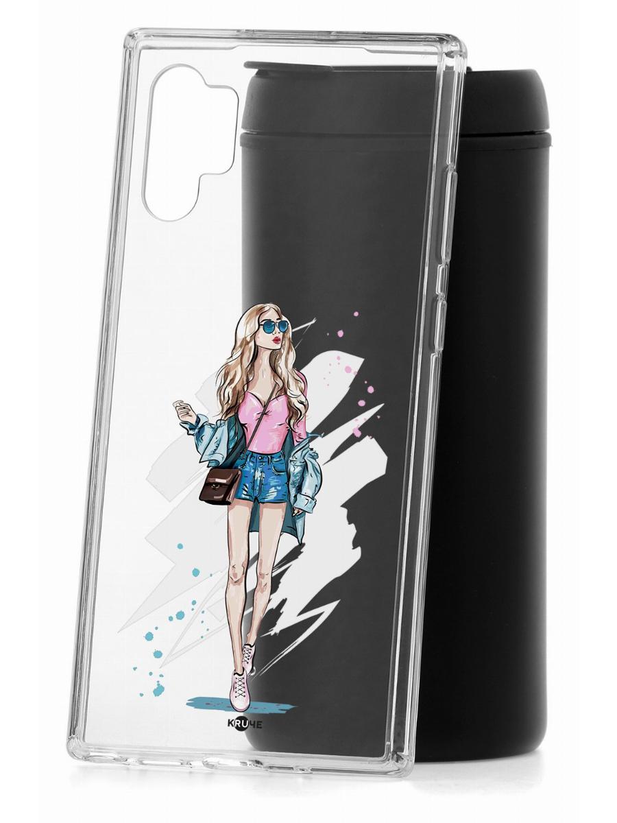 Чехол на Samsung Galaxy Note 10 Plus Kruche Print Fashion Girl,противоударный бампер