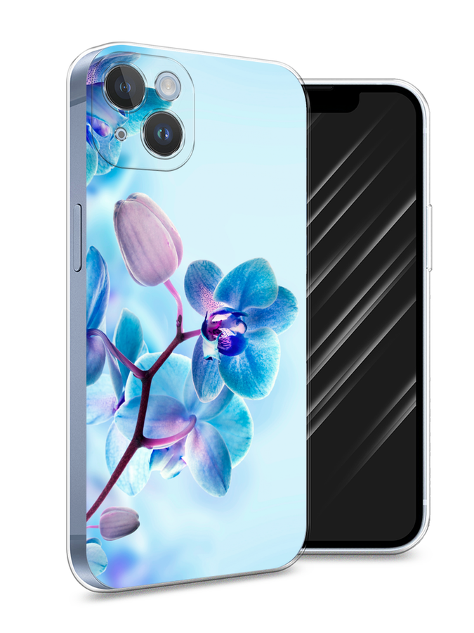 Чехол Awog на Apple iPhone 14 Plus / Айфон 14 Плюс "Голубая орхидея"